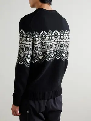 Bogner Luci Fair Isle Virgin Wool Sweater - Black