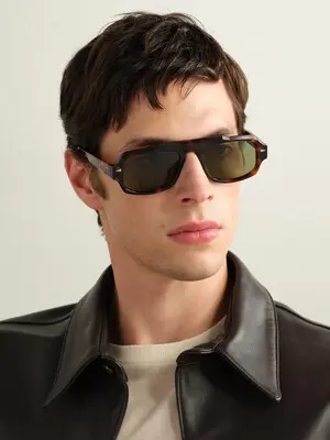AHLEM George V Aviator-style Sunglasses - Tortoiseshell