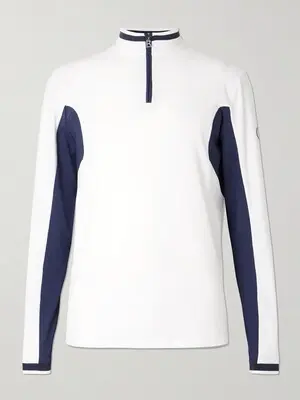 Bogner Giacomo Fleece And Jersey Half-zip Ski Base Layer - White