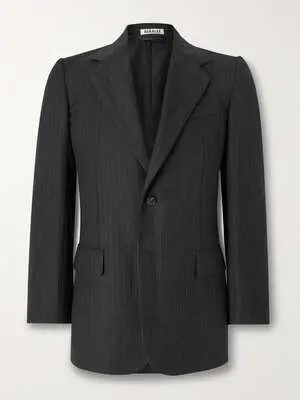 Auralee Auralee - Pinstriped Wool Suit Jacket - Men - Gray - 3 Charcoal