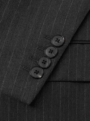 Auralee Pinstriped Wool Suit Jacket - Gray