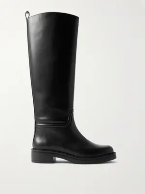 STUART WEITZMAN Celia Riding Leather Knee Boots - Black