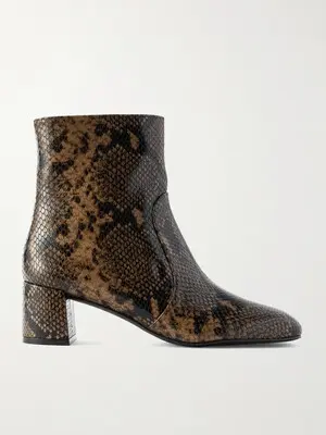 STUART WEITZMAN Maeve Snake-effect Ankle Boots - Animal Print