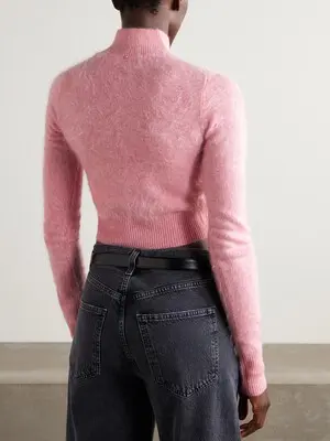 Sportmax Gubbio Cropped Cashmere Turtleneck Sweater - Pink