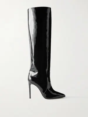 Paris Texas 105 Patent Leather Knee Boots - Black