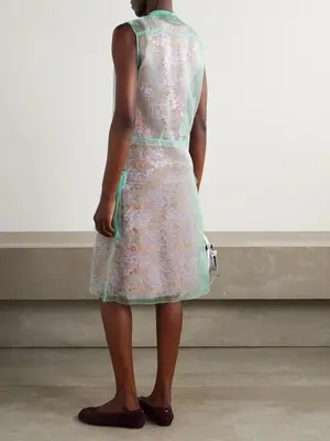 MAISON MARGIELA Layered Organza And Lace Midi Dress - Multi