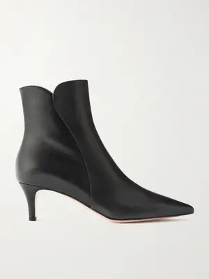 GIANVITO ROSSI Levy 55 Leather Ankle Boots - Black