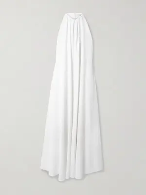Givenchy Open-back Draped Cady Halterneck Maxi Dress - Neutrals