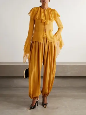 Altuzarra Alida Ruffled Silk-chiffon Blouse