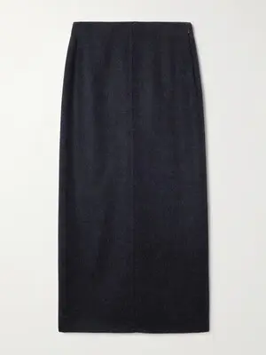 Brunello Cucinelli Wool Midi Skirt - Blue