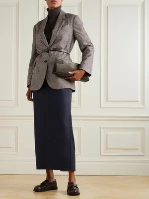 Brunello Cucinelli Wool Midi Skirt - Blue