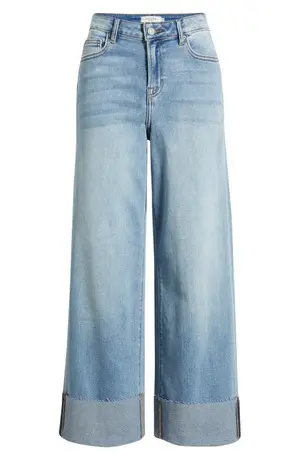 HIDDEN JEANS Cuffed High-waist Wide-leg Jeans