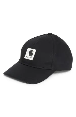 Sacai X Carhartt Wip Duck Canvas Baseball Cap - Black