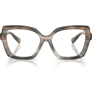Dolce & Gabbana 55mm Butterfly Optical Glasses - Striped Grey/demo Lens