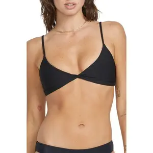 Volcom Simply Seamless Twist Front Bikini Top - Black