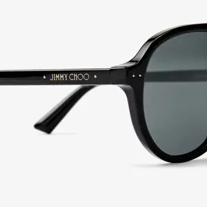 JIMMY CHOO Vira Aviator Sunglasses - Black