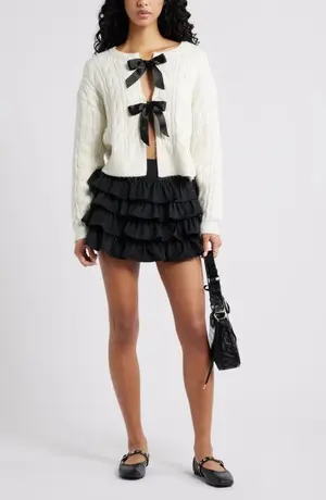 Bp. Tiered Ruffle Miniskirt - Black