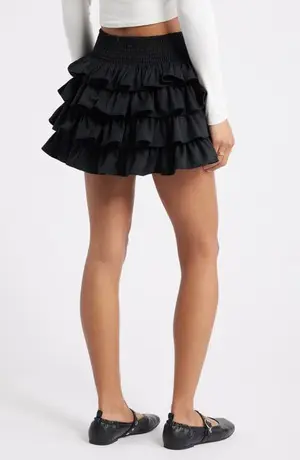 Bp. Tiered Ruffle Miniskirt - Black