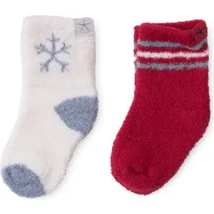 Barefoot Dreams Cozychic Lite 2-pack Sock Set - Cream Multi