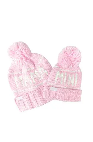 BITS & BOWS Bobble Beanie - Pink