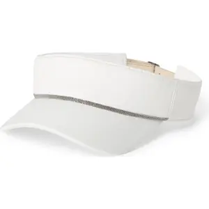 Brunello Cucinelli Nylon Visor With Monili - White