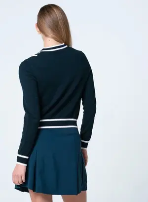 Lucky In Love Victory V-neck Sweater - Navy