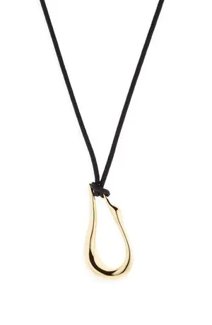Jenny Bird Egret Pendant Rope Necklace - High Polish Gold
