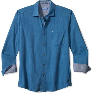 Tommy Bahama Dorado Stretch Cotton Button-up Shirt - Eclipse