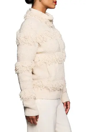 NIC+ZOE Fringe Knit Jacket - Chamois