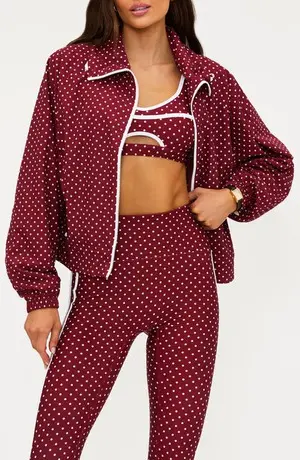 Beach Riot Polka Dot Zip Jacket