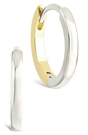 Sterling Forever Two-tone Huggie Hoop Earrings - Gold