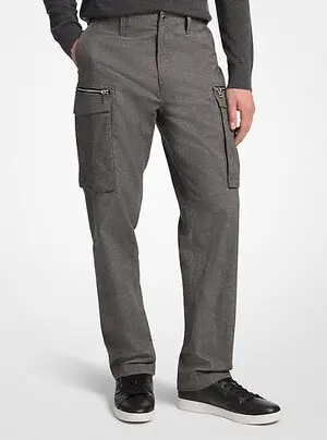 Michael Kors Houndstooth Cotton Cargo Pants
