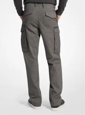 Michael Kors Houndstooth Cotton Cargo Pants