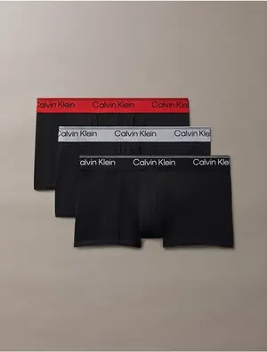 Calvin Klein Microfiber Stretch 3-pack Low Rise Trunk Black/ Black W Sleet Wb/ Black W Adrenaline Rush Wb