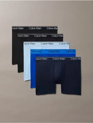 Calvin Klein Microfiber Stretch 5-pack Boxer Brief - Black / Shoreline / Royalty / Blue Bell / Black