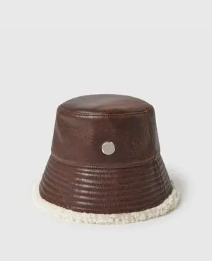 Stella McCartney Logo Plush-lined Bucket Hat - Espresso