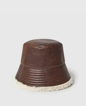 Stella McCartney Logo Plush-lined Bucket Hat - Espresso