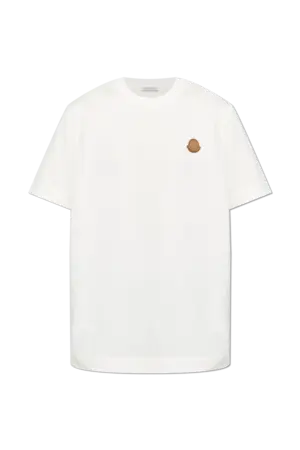Moncler T-shirt With Logo - Cream