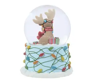 PRECIOUS MOMENTS Moose Lights Globe