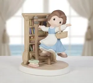 PRECIOUS MOMENTS Disney Belle In Library On Lad Der Figurine - One-color