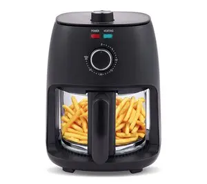 ELITE Cuisine 2.3l Glass Air Fryer W/ Ceralast R Fry Rack - One-color