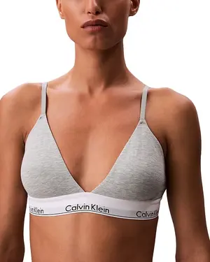 Calvin Klein Icon Logo Brand Bra - Grey Heather