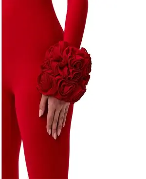 Naked Wardrobe Rose Petal Textured Cuffs - Red