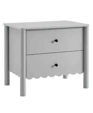 MODWAY Emmeline Scalloped 2-drawer Nightstand - Light Gray