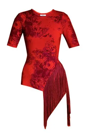 Erdem French Fray Knit Top - Red