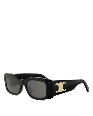Celine Rectangular 53mm Sunglasses - Black/solid Smoke