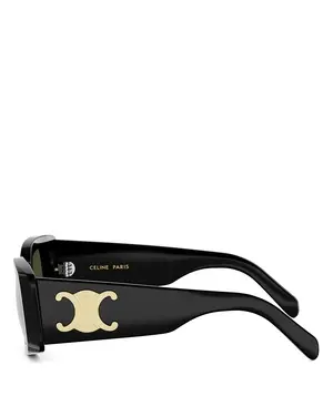 Celine Rectangular 53mm Sunglasses - Black/solid Smoke