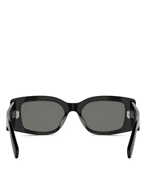 Celine Rectangular 53mm Sunglasses - Black/solid Smoke