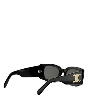Celine Rectangular 53mm Sunglasses - Black/solid Smoke
