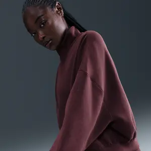 Nike 24.7 Impossiblysoft Dri-fit Oversized 1/2-zip Top - Red